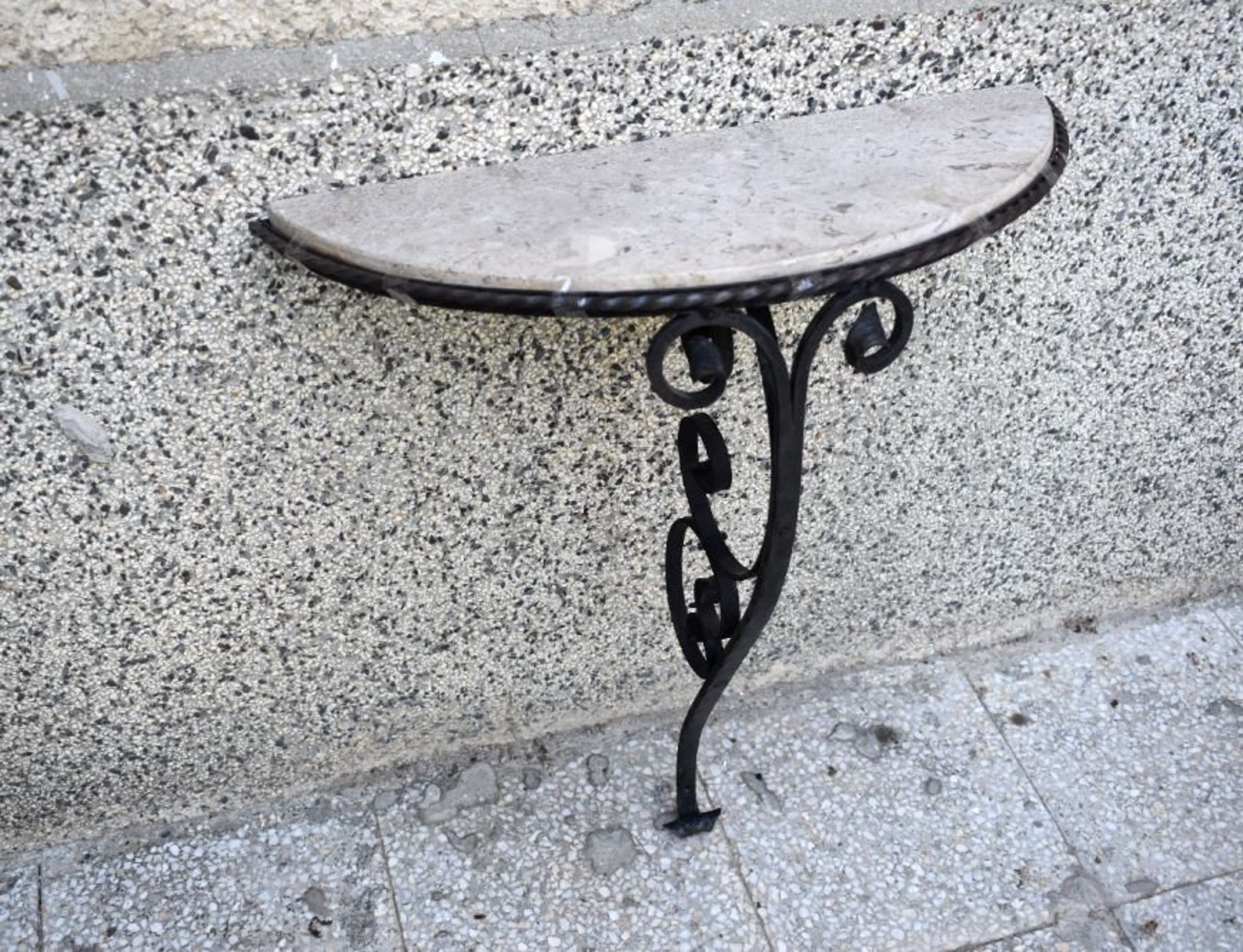 Vintage Wrought Iron Natural Stone Wall Mounted Unit Console - Etsy