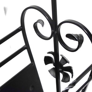 Vintage Wrought Iron Metal Magazine Rack Holder Book Storage Vinyl ...