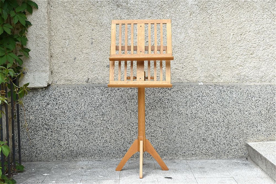 Vintage French Wood Music Notes Stand Large Book Menu Program Art Work ...