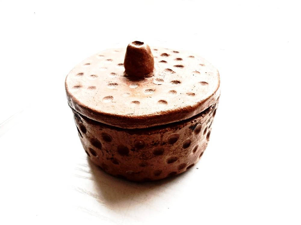 Vintage Jewelry Box Clay Brown Terracotta Porcelain Ceramic Mid Century ...