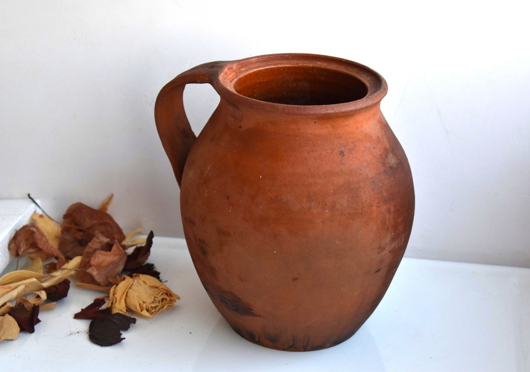 Vintage Ceramic Clay Pot Jar Jug Brown West German Pitcher Vase ...