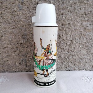 Vintage METTLE Thermos Indian Dancers Aluminum Jug Vacuum Flask ...