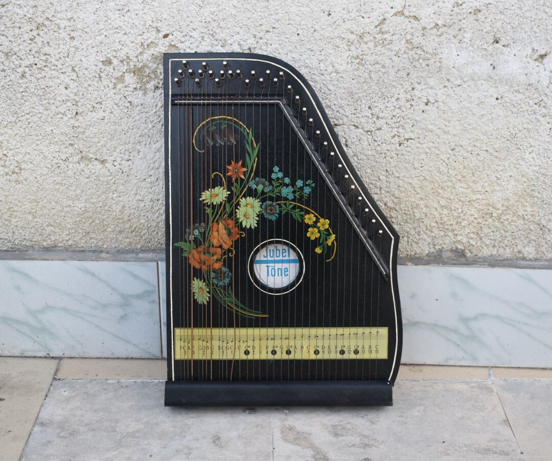 Vintage Jubel Tone Zither 32 Strings Music Instrument Germany Home ...