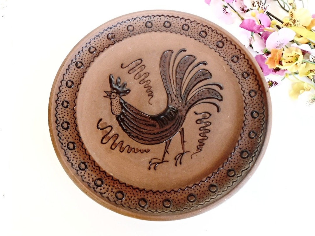 Vintage West German Wall Plate Rooster Cock Bird Mid Century 1950 Art ...