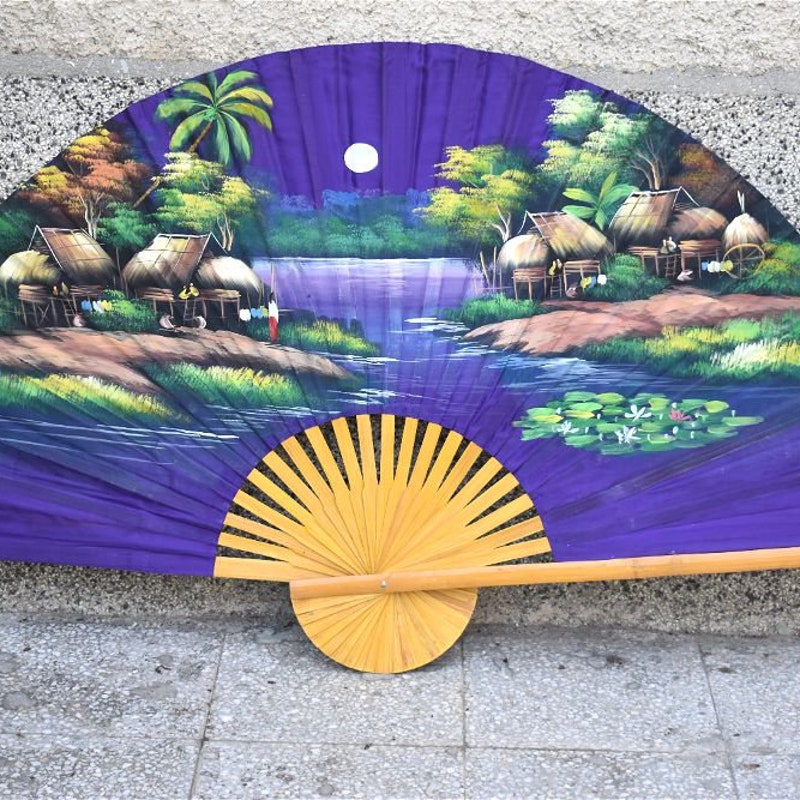 Large Purple Hand Fan - Etsy