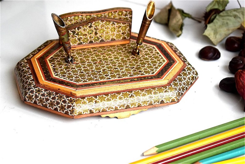 Vintage Moroccan Tunisian Wooden Desktop Desk Tidy Wooden - Etsy