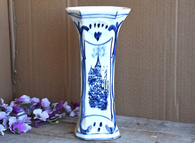Vintage Delft Vase Netherlands Dutch European Holland Porcelain Ceramic ...