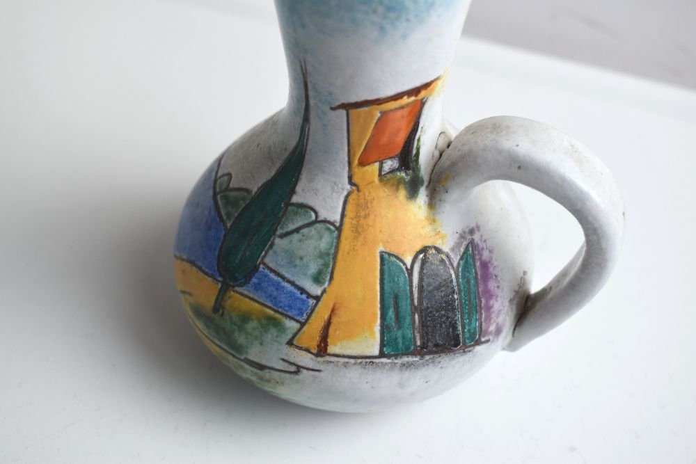Vintage 6 Herta Huber Roethe Ceramic Handled Vase 1950 West Germany ...