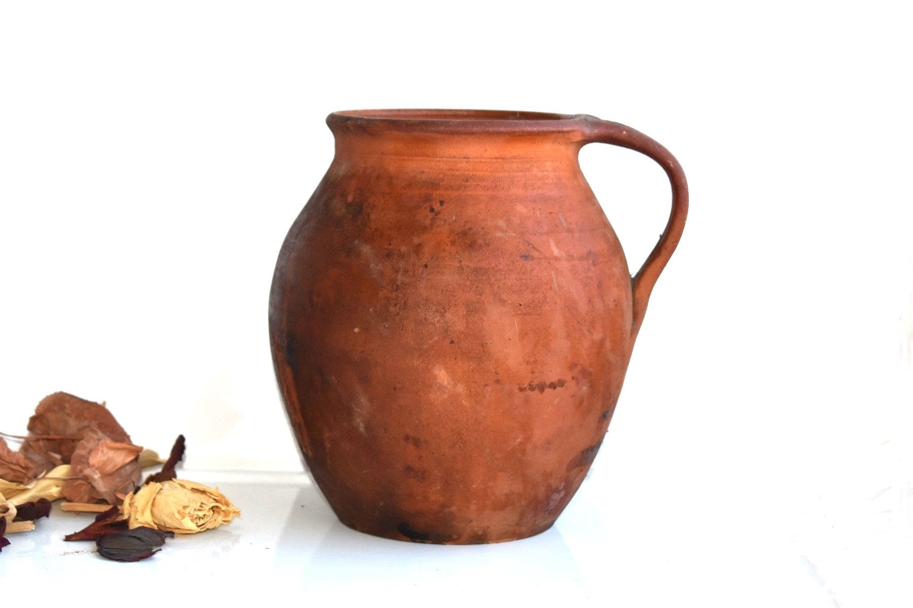 Vintage Ceramic Clay Pot Jar Jug Brown West German Pitcher Vase ...