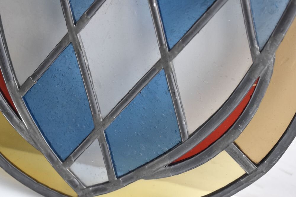 Vintage Heraldic Coat of Arms Painting Stained Glass Wall Hanging Decor ...