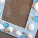 Seashell Encrusted Frame Photo Picture White Blue Sea Shell Coastal ...