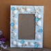 Seashell Encrusted Frame Photo Picture White Blue Sea Shell Coastal ...