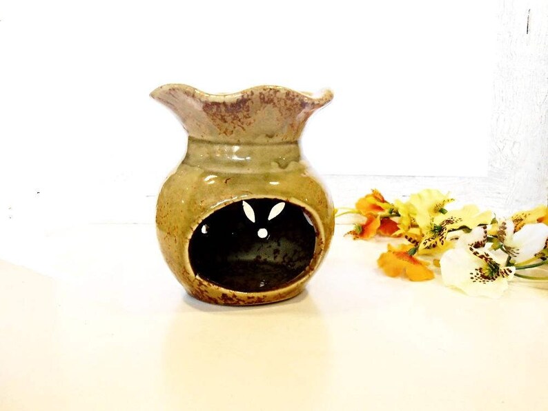 Essential Oil Diffuser Ceramic Oil Burner Hot Porcelain Ocher Yellow ...