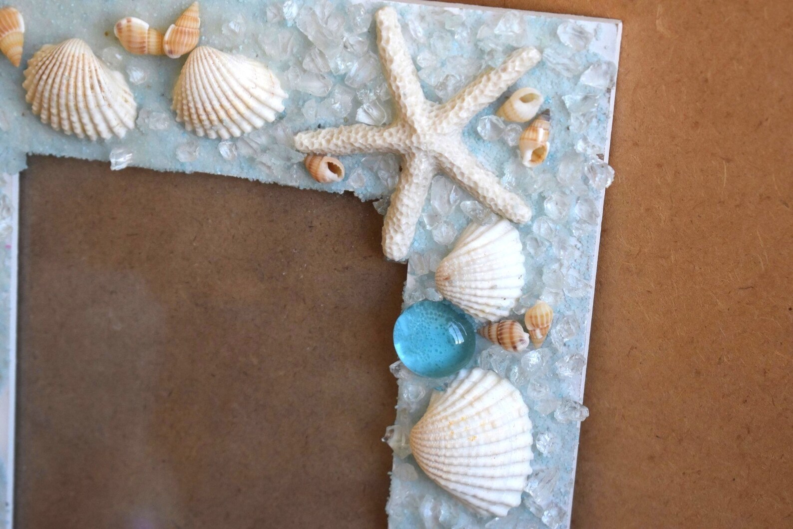 Seashell Encrusted Frame Photo Picture White Blue Sea Shell - Etsy