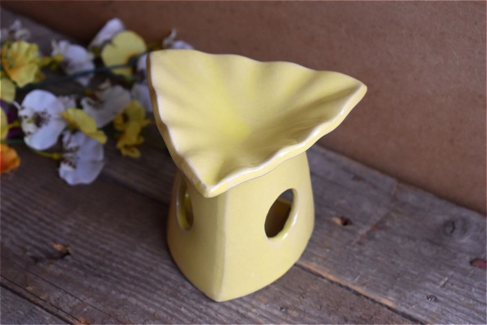 Essential Oil Diffuser Yellow Painted Ceramic Oil Burner Hot - Etsy