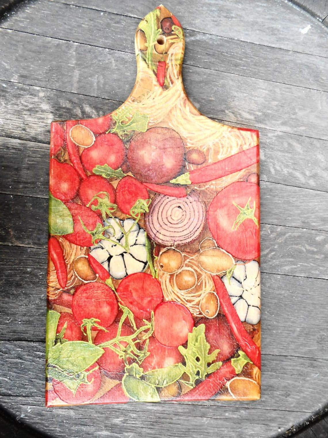 Wooden Decoupage Cutting Board Wood Cottage Outdoor Family - Etsy