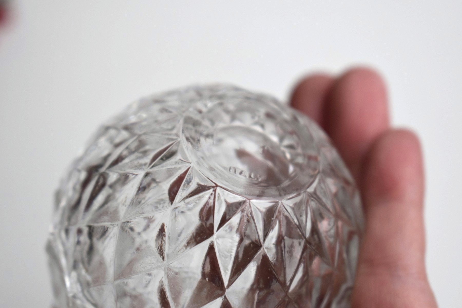 Vintage Pressed Cut Clear Glass Pear Shaped Fruit Jar Lid Trinket ...