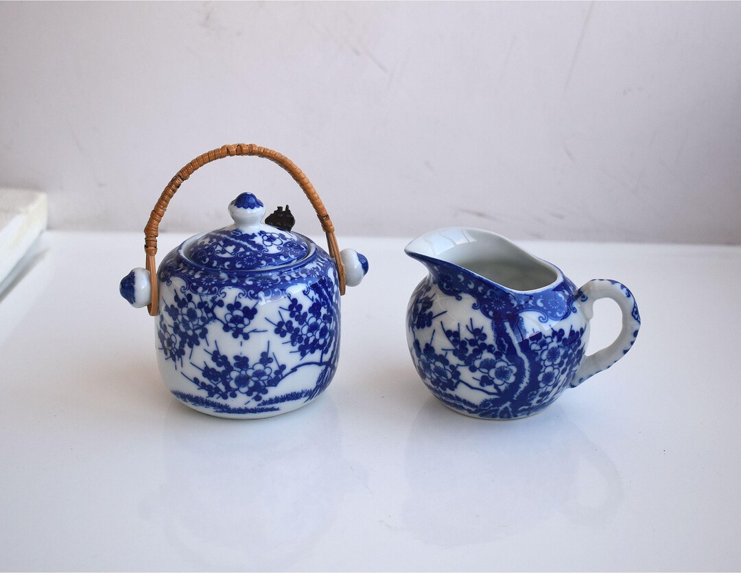 Vintage Nippon Tokusei Japanese Blue White Eggshell Bone China ...