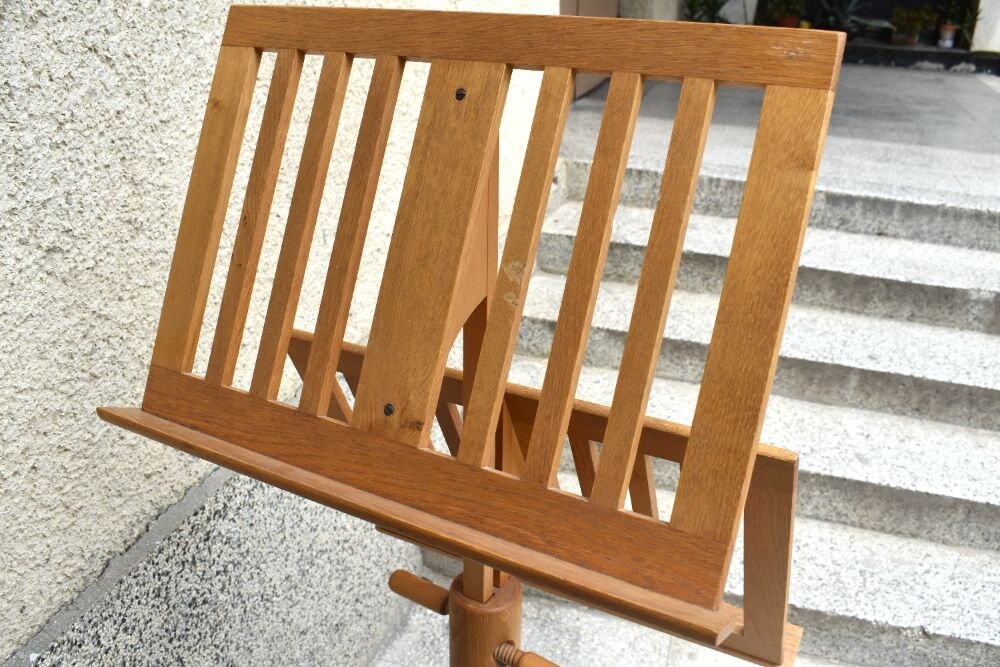 Vintage French Wood Music Notes Stand Large Book Menu Program Art Work ...