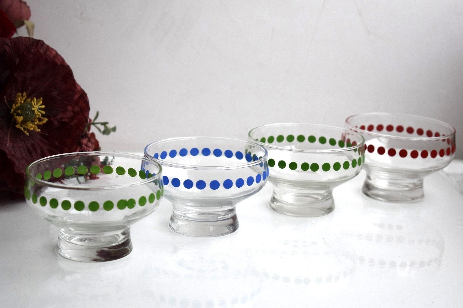 Vintage Set of 4 Sherbet Champagne Bowls Dessert Glasses - Etsy