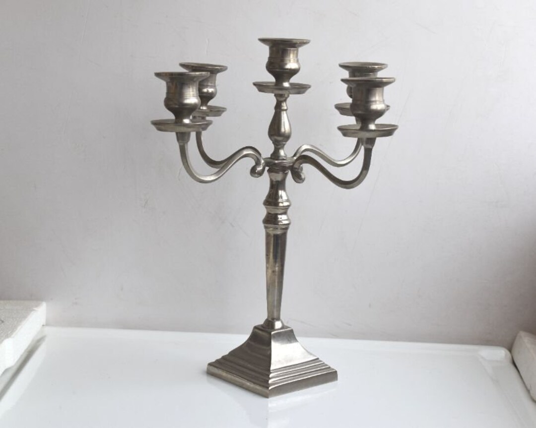 Vintage Tall 12" Ancient Silver Color Metal Victorian Barouque ...