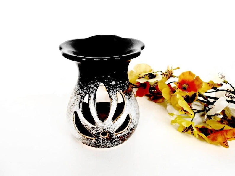 Essential Oil Diffuser Ceramic Burner Hot Brown Blue Porcelain - Etsy