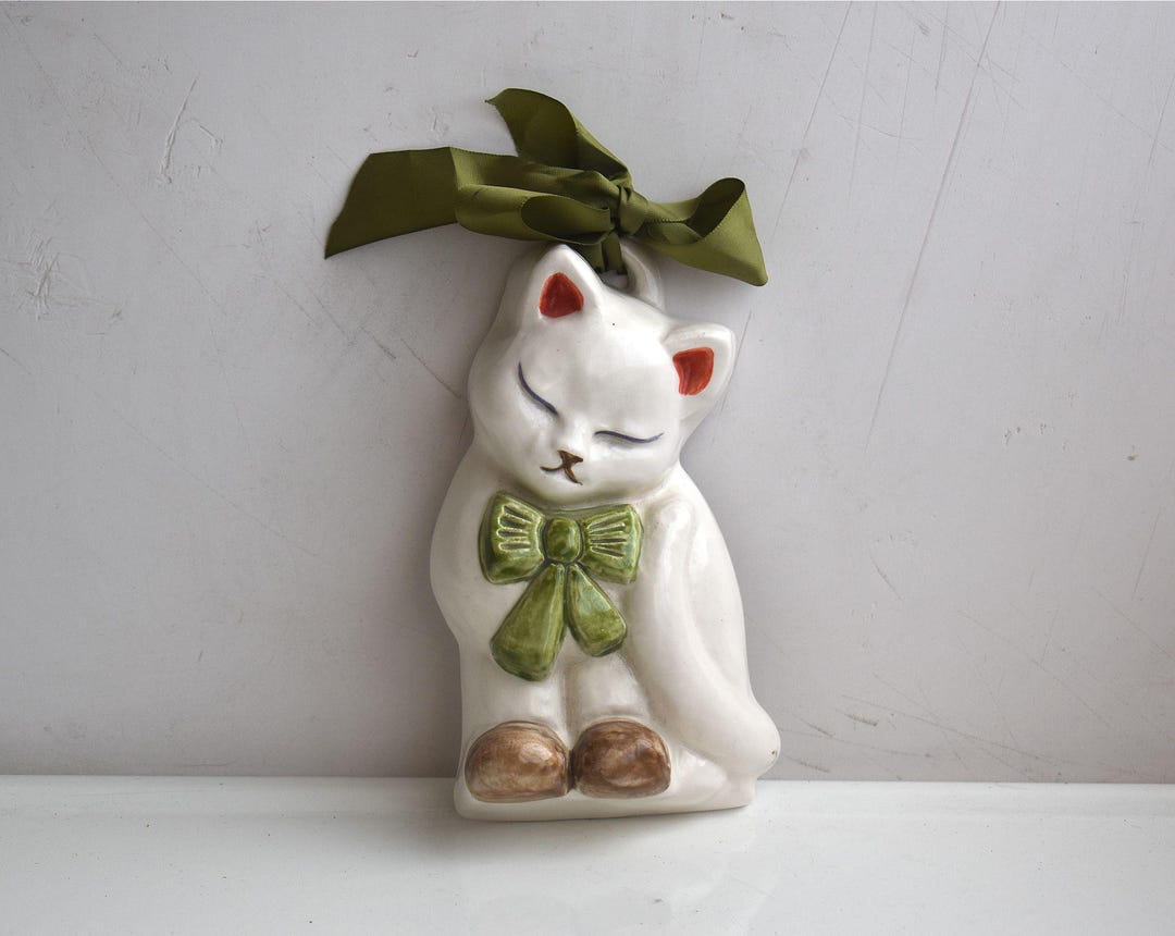 Vintage Lene Thun Ceramic White Cat Kitten Cake Tin Baking Pudding ...
