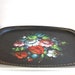 Vintage 23" X 18" Zhostovo Metal Hand Painted Black Serving Tray Flower ...