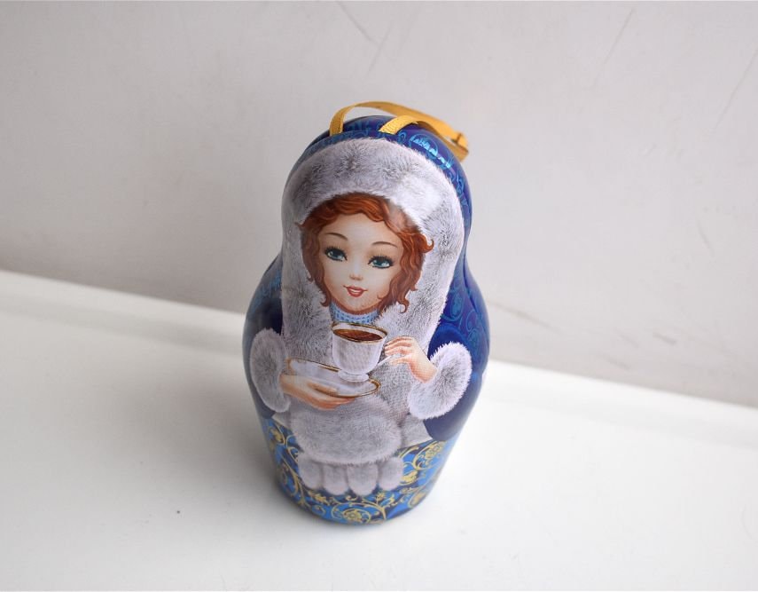 Vintage Russian Nesting Doll Matryoshka Shaped Gift Tin Candy Box ...