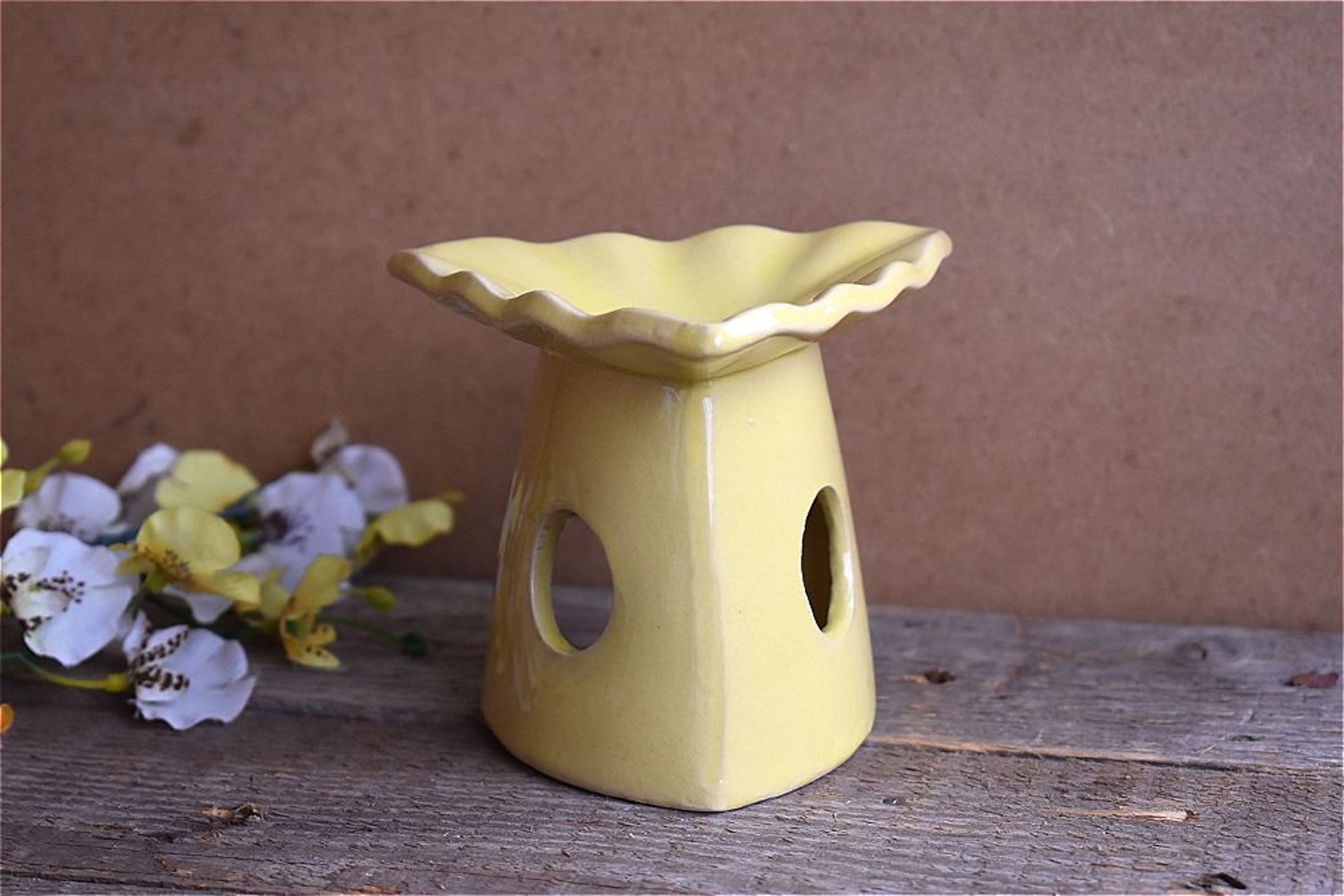 Essential Oil Diffuser Yellow Painted Ceramic Oil Burner Hot - Etsy