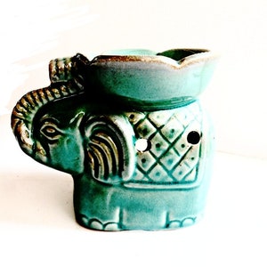 Essential Oil Diffuser Green Elephant Ceramic Oil Burner Hot Porcelain ...