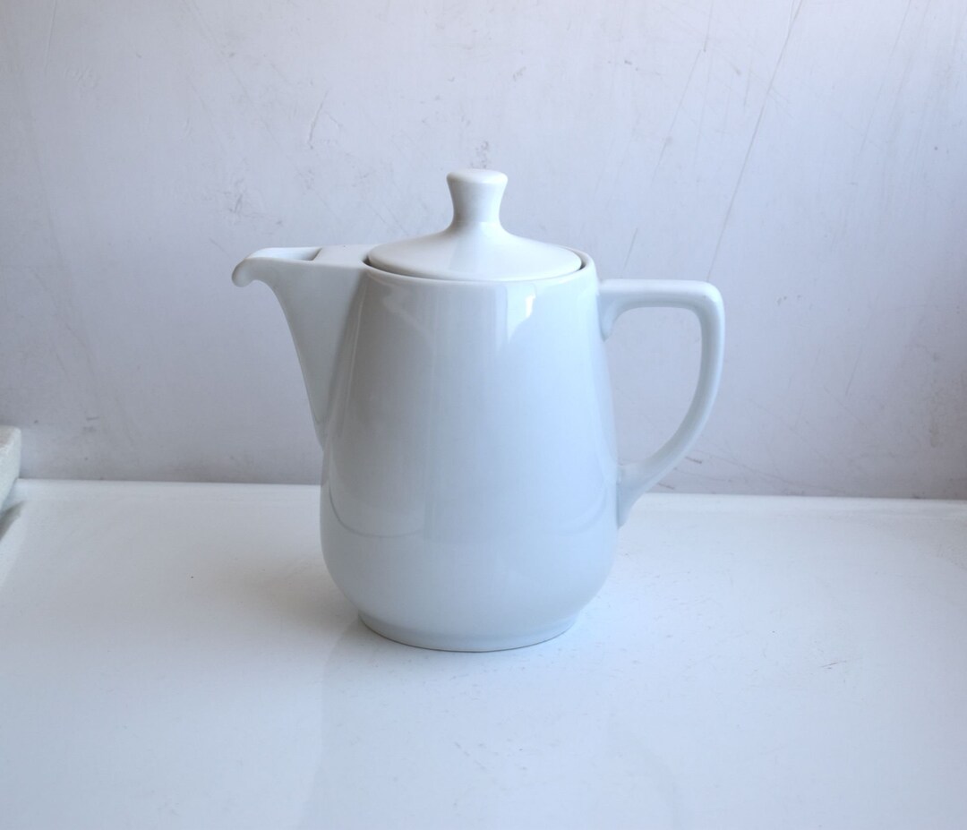 Vintage 1.1 L Melitta White Classic Porcelain Teapot Tea Coffee Pot ...