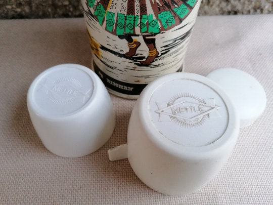 Vintage METTLE Thermos Indian Dancers Aluminum Jug Vacuum Flask ...