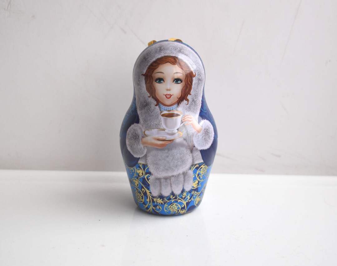 Vintage Russian Nesting Doll Matryoshka Shaped Gift Tin Candy Box ...