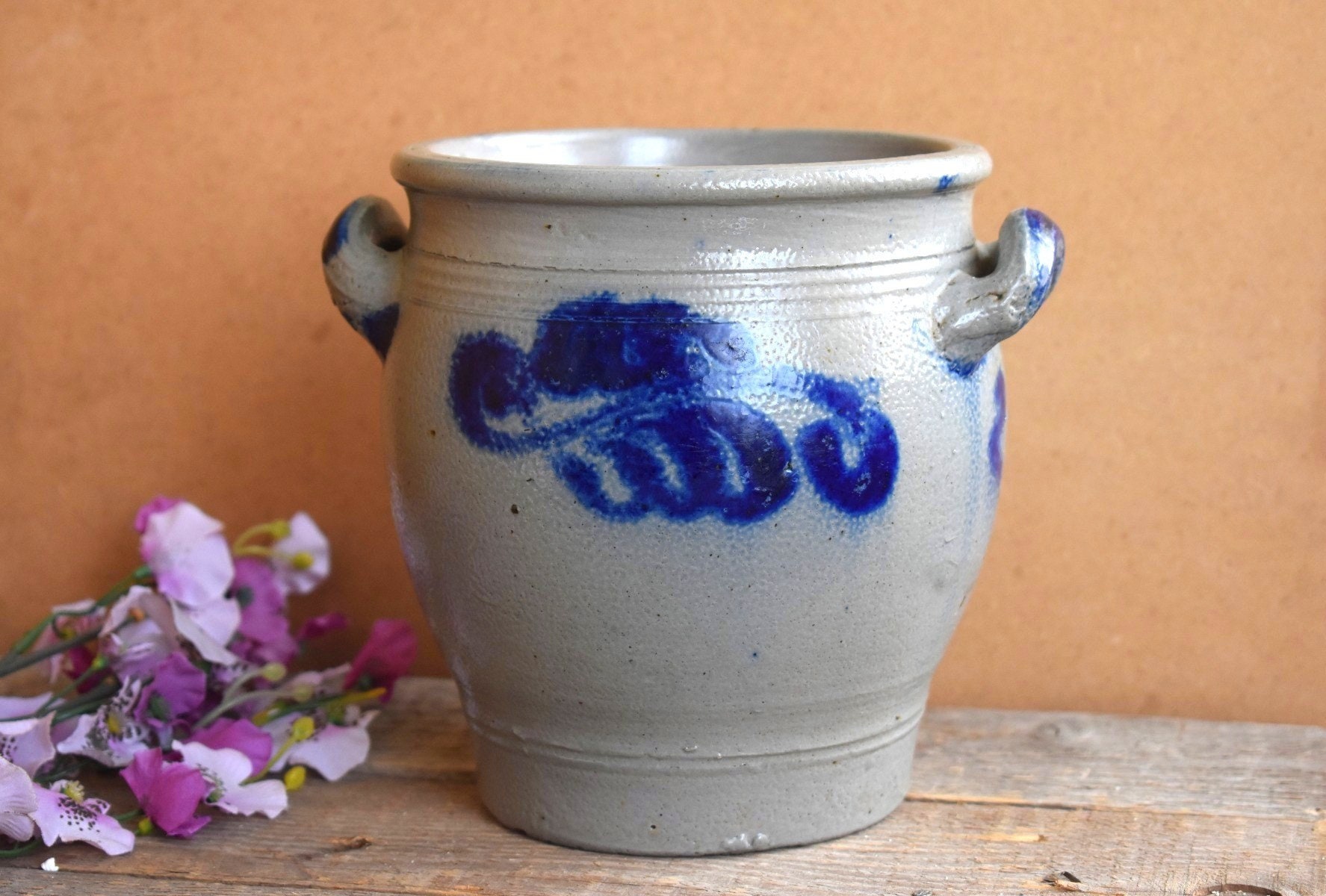 Kitchen Storage Vintage Stoneware Salt Glazed Ceramic Pot Planter Jar ...