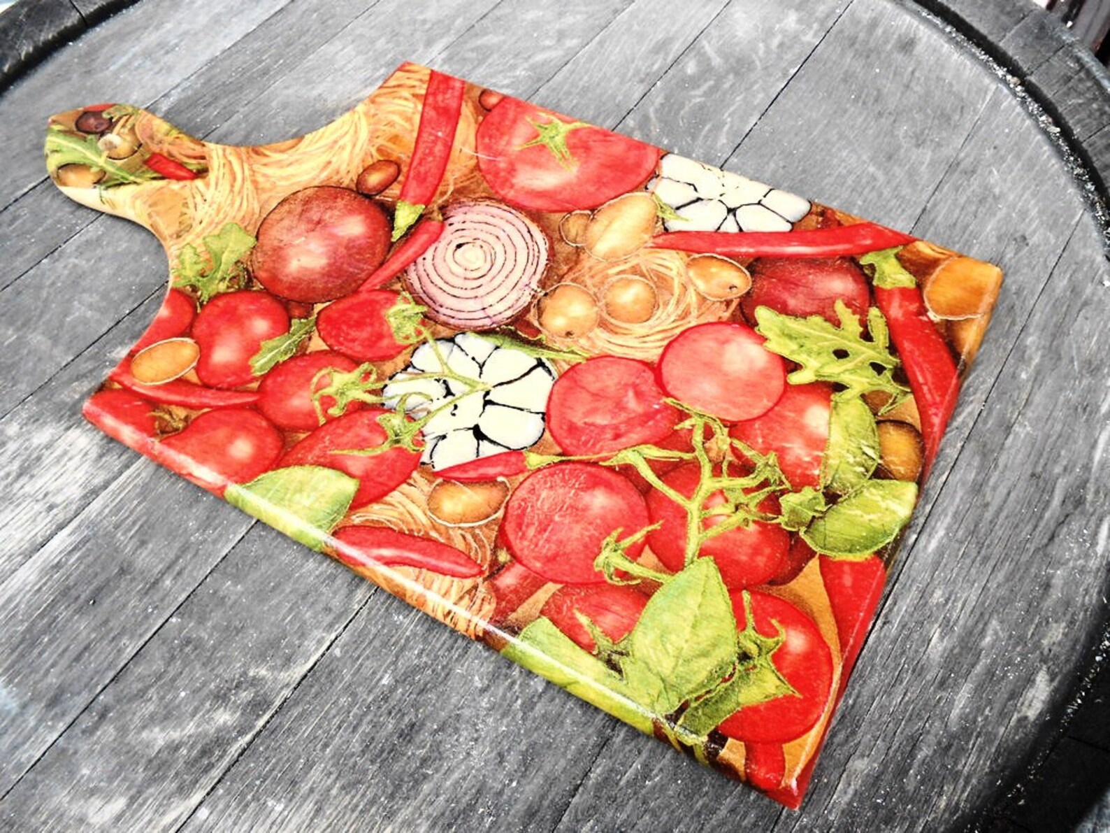 Wooden Decoupage Cutting Board Wood Cottage Outdoor Family Gift Chic ...