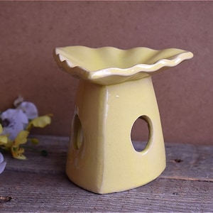 Essential Oil Diffuser Yellow Painted Ceramic Oil Burner Hot Porcelain ...