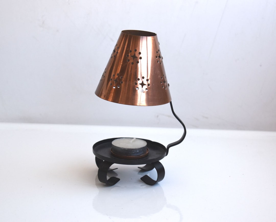 Vintage Copper Night Lamp Tea Light Tealight Candle Holder MCM Tea ...