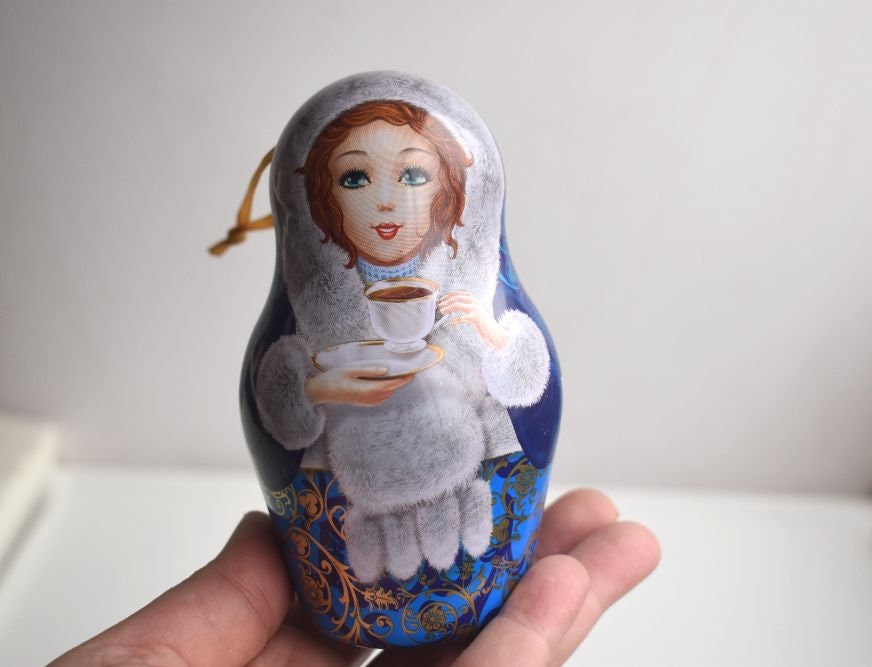 Vintage Russian Nesting Doll Matryoshka Shaped Gift Tin Candy Box ...