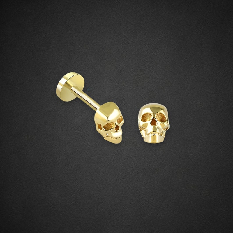 Titanium Skull Studs Labret - Etsy