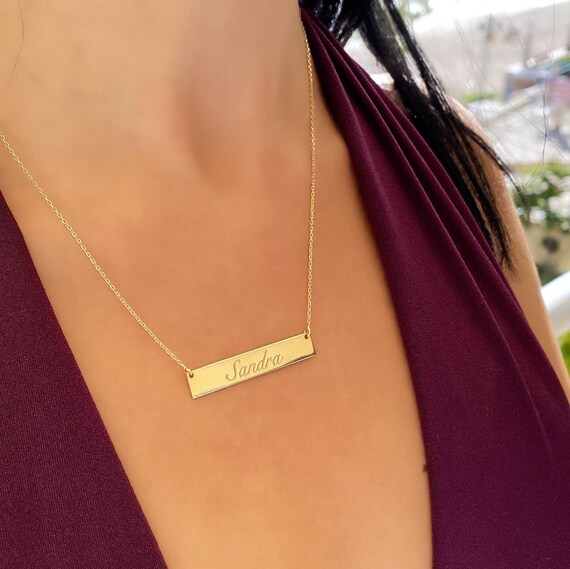 Etsy name bar necklace store