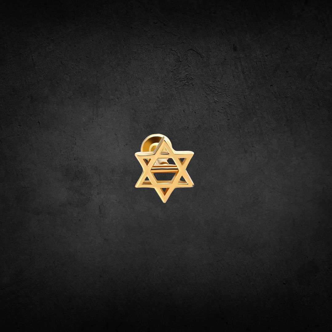 14K Gold Stud Star of David Piercing, Tragus Piercing, Gold Stud ...