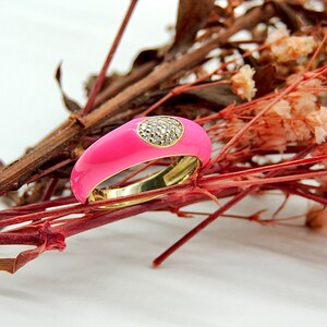 Colorful Stacking Ring, Multicolor Enamel Band, Colored Stacking Band ...