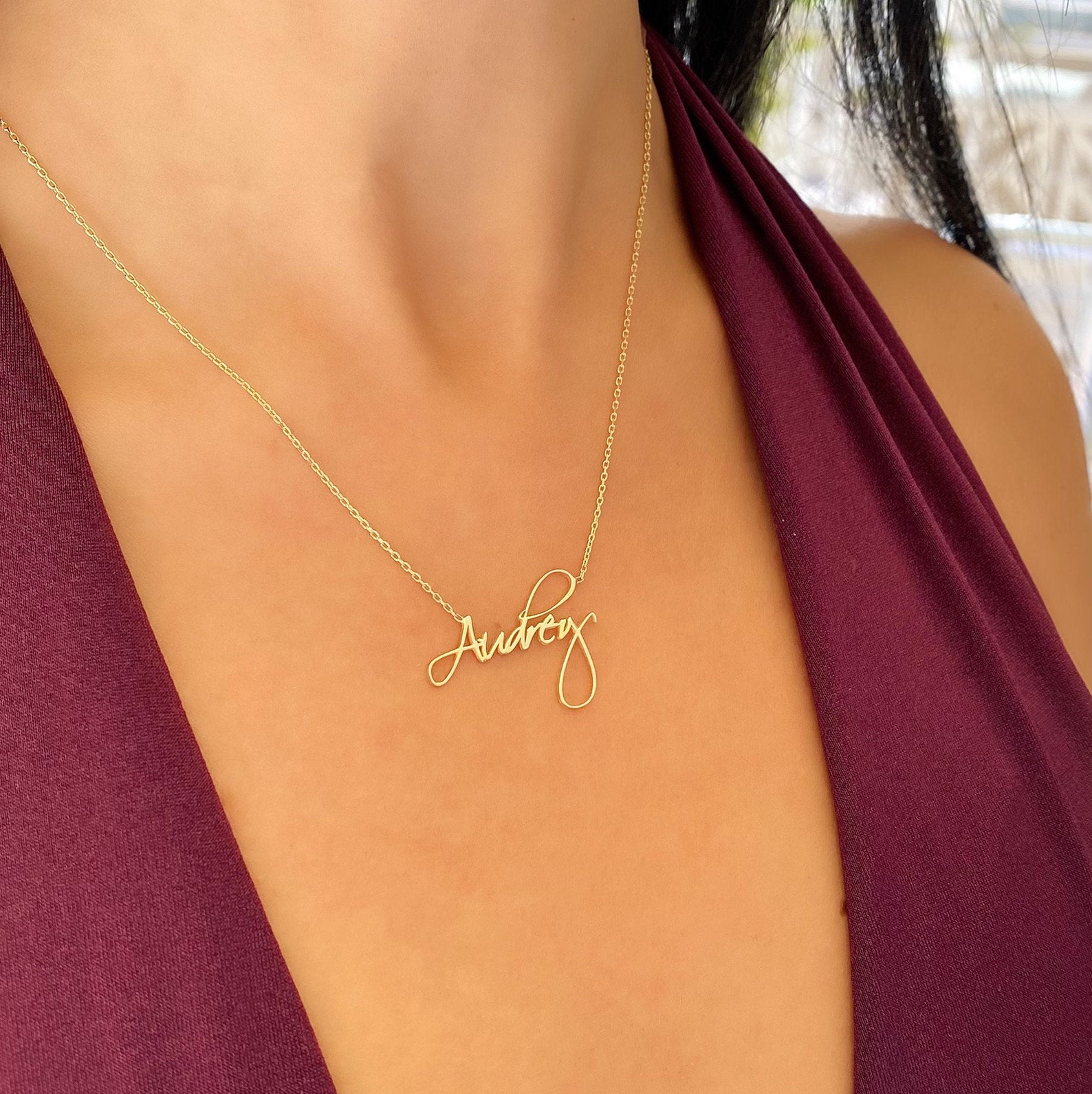 14k Gold Name Necklace 14k Tiny Name Necklace 14k - Etsy