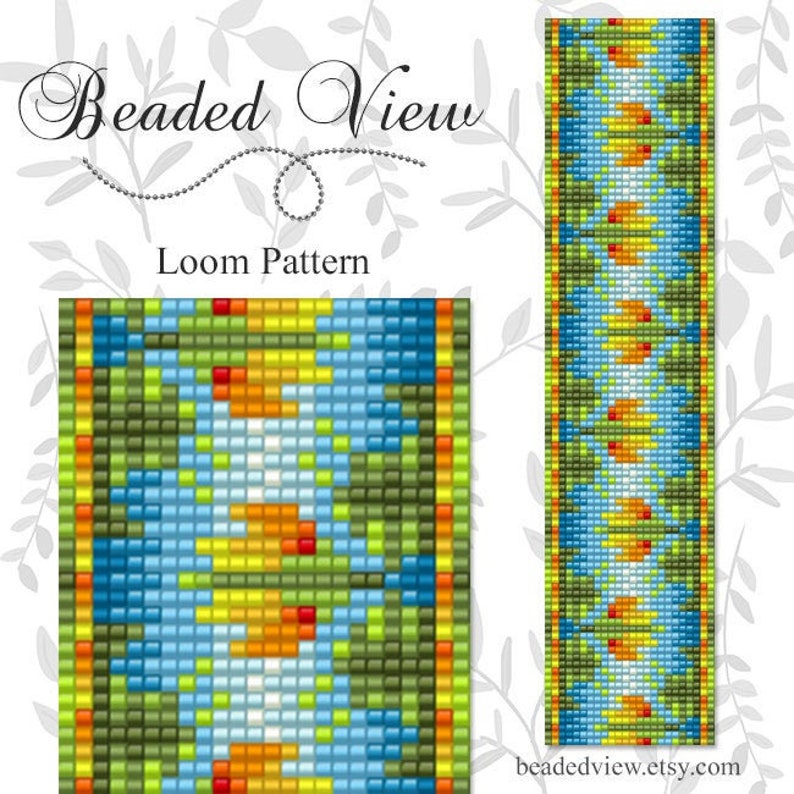 Loom Bead Pattern Beading Pattern Flower Bracelet Pattern | Etsy