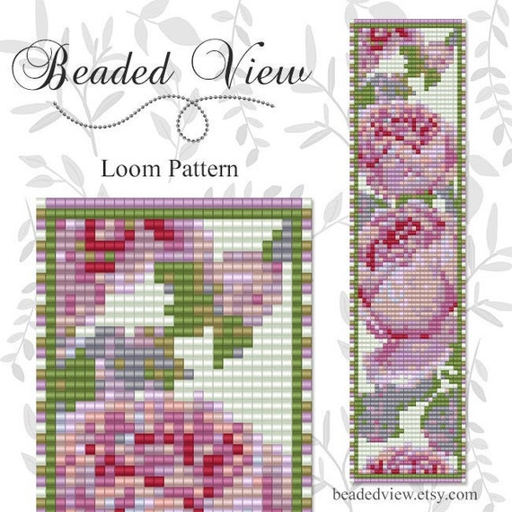 Pink Rose Bead Loom Patterns Rose Flower Loom Bracelet Patterns Bead ...