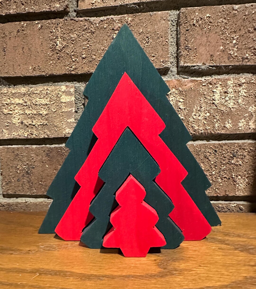 Nesting Green and Red Trees - Etsy