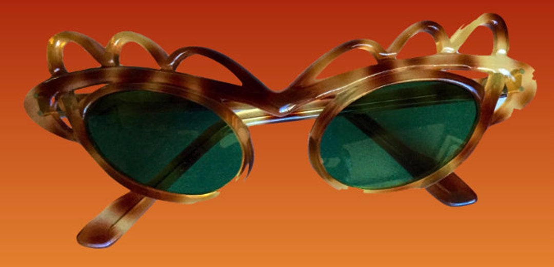 1950s Tortoise Shell Curly Q Sunglasses Etsy