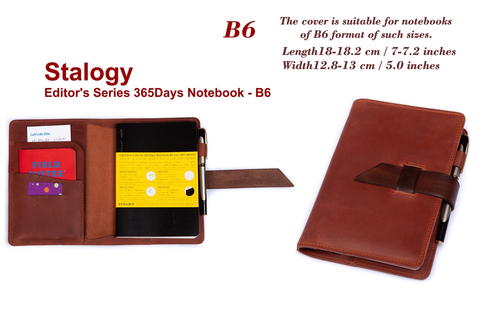 B6 Travelers Notebook Cover Personalized Leather Journal A6 - Etsy