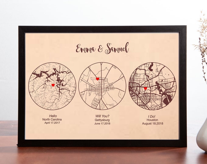 Table Top Map Custom Leather - Etsy